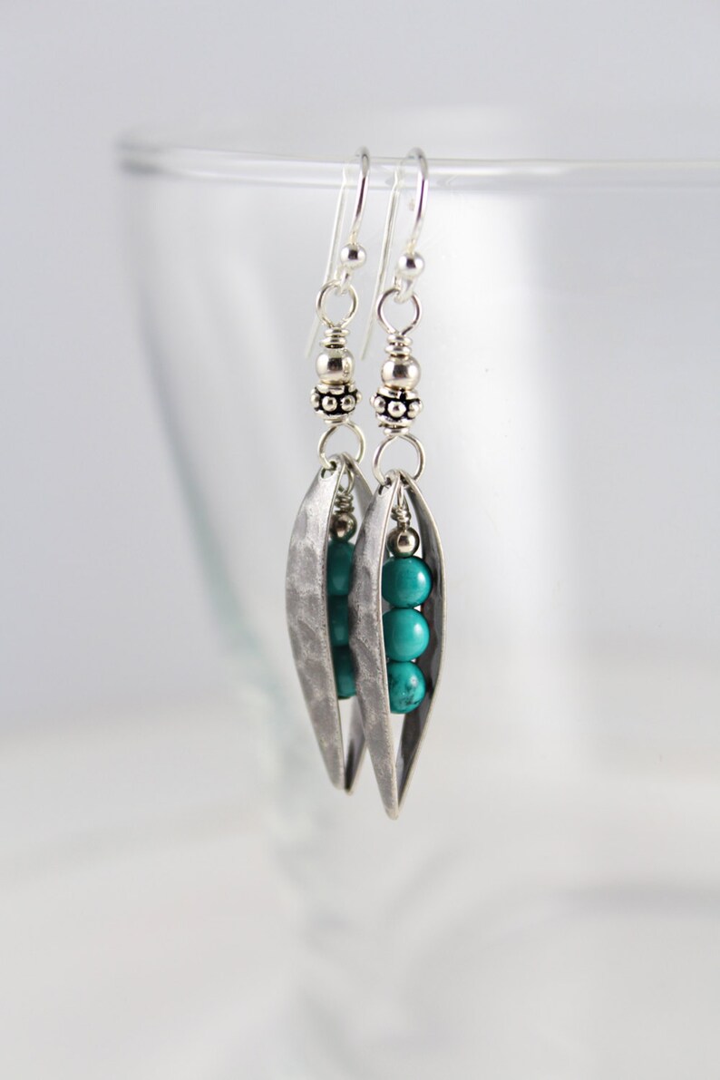 Pearl Pea Pod Earrings Sterling Silver White Pearl Earrings - Etsy