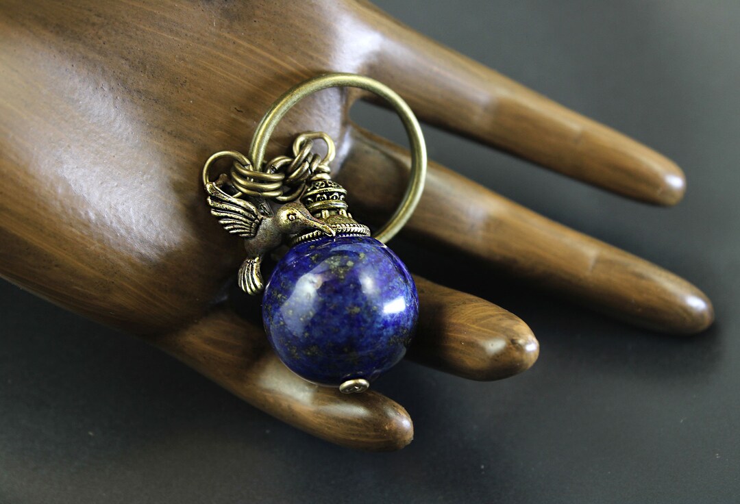 Lapis Lazuli Keyring Gemstone Key Chain Car Accessories - Etsy