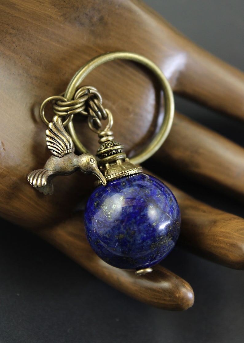 Lapis Lazuli Keyring Gemstone Key Chain Car Accessories - Etsy