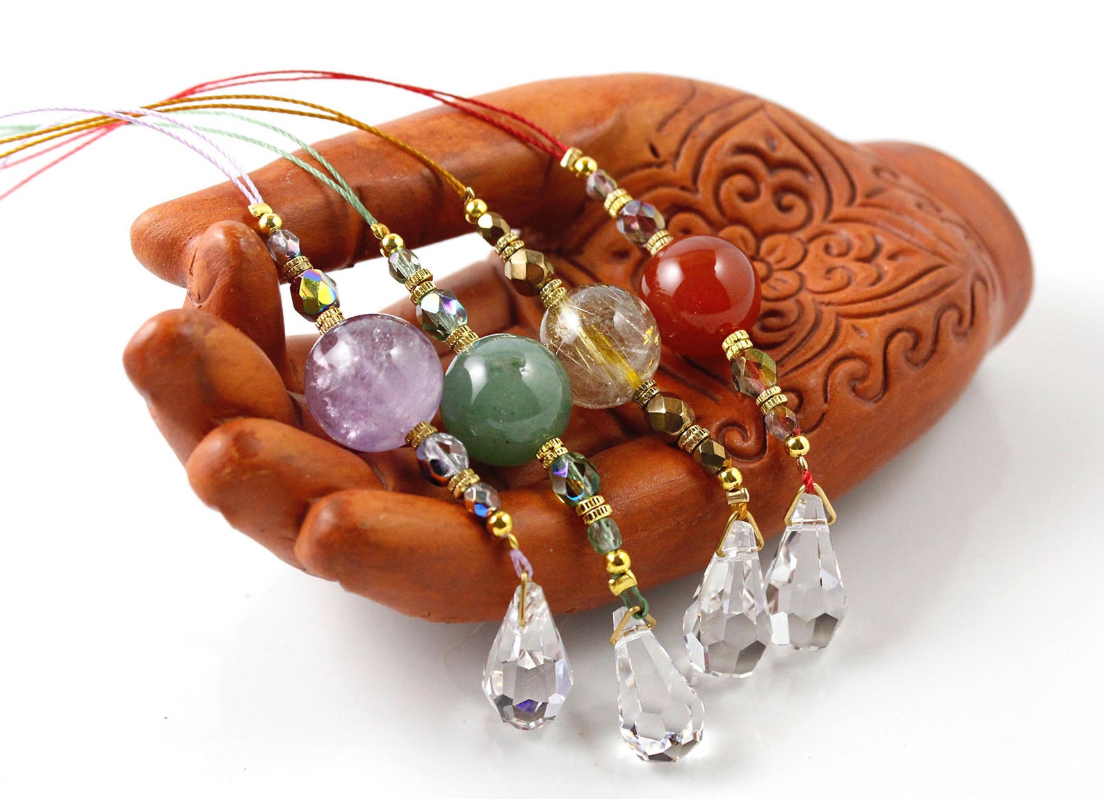 Protection Gemstone Car Charm, Car Crystal With Natural Gemstones ...