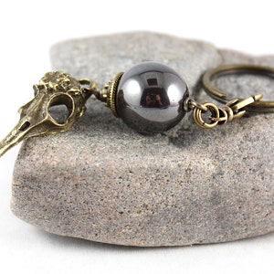 Raven's Skull Keyring, Choice of Gem, Skull Keyring, Raven Skull, Skull ...