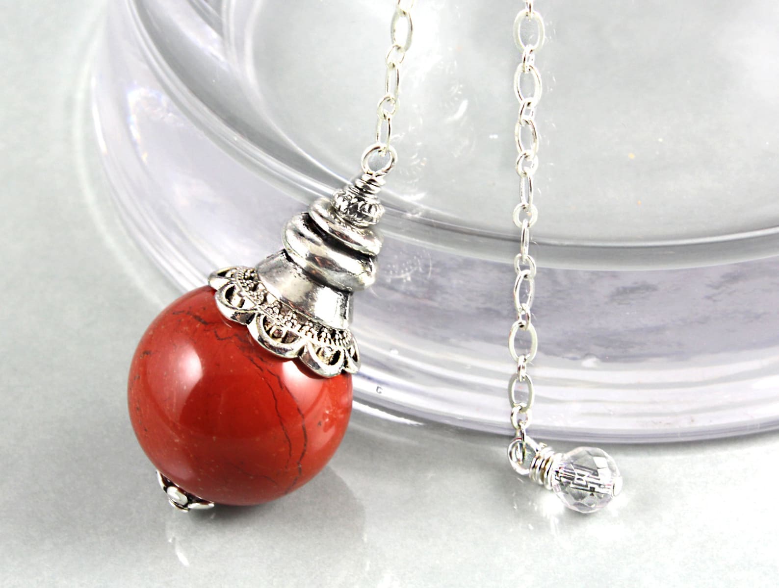 Red Jasper Pendulum, Gemstone Pendulum, Crystal Pendulum, Divination ...