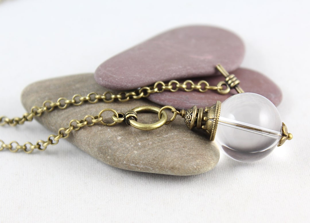 Pendulum Necklace, Natural Quartz, Gemstone Pendulum, Crystal Pendulum ...