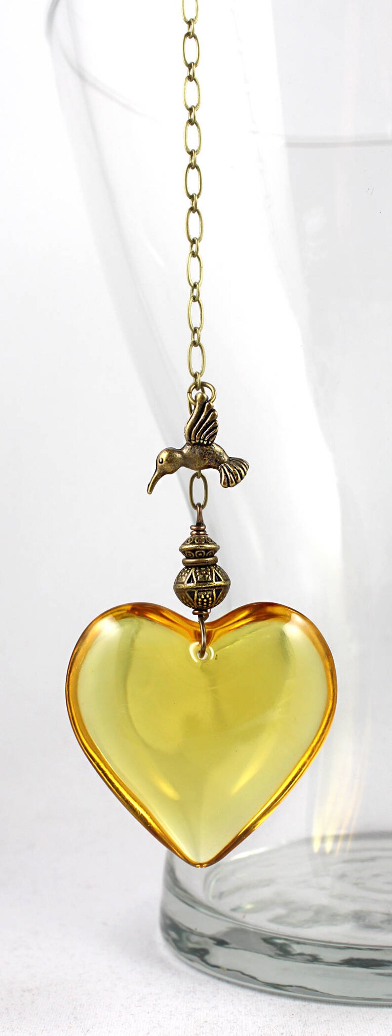 Car Mirror Crystal Heart Charm Rear View Mirror Charm New - Etsy