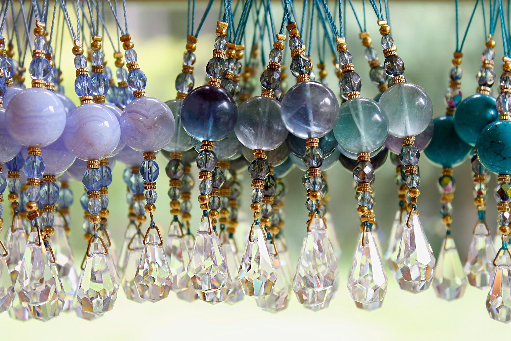 Protection Gemstone Car Charm, Car Crystal With Natural Gemstones ...