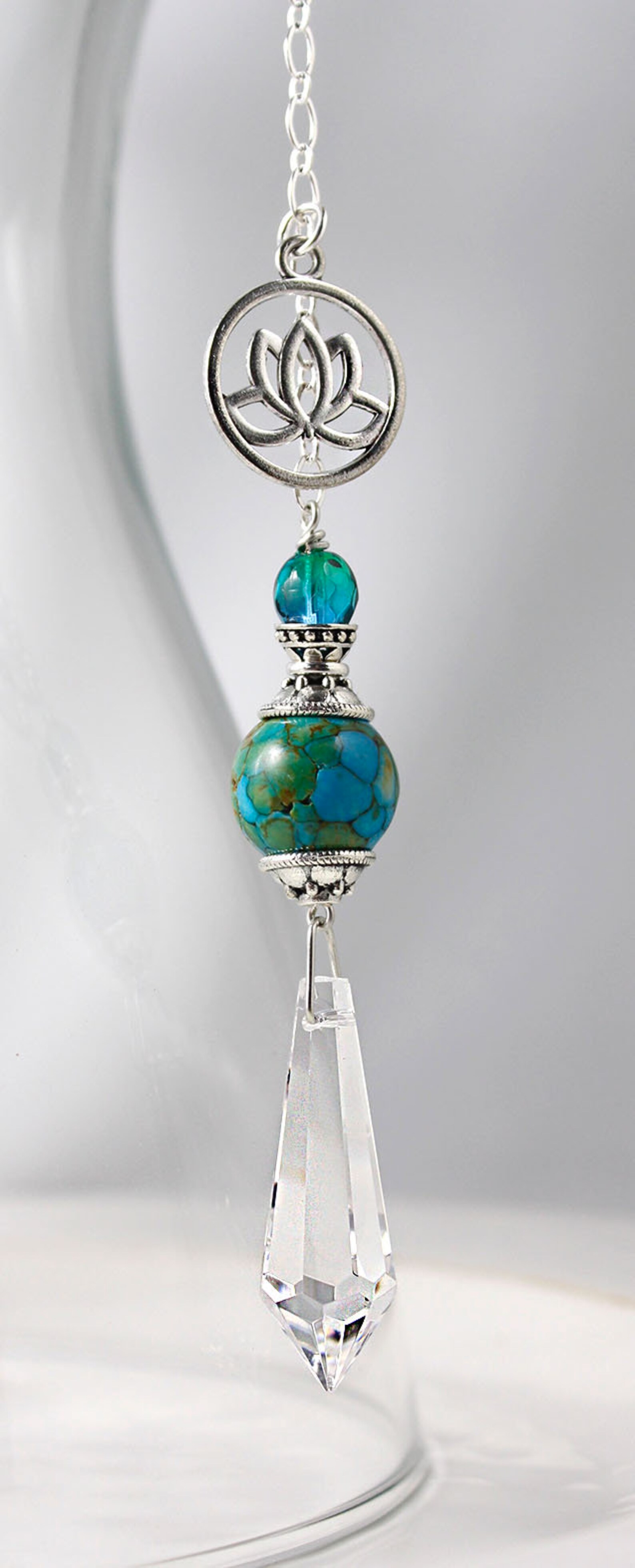 Turquoise Crystal Car Charm Gemstone Car Crystal Rear View - Etsy