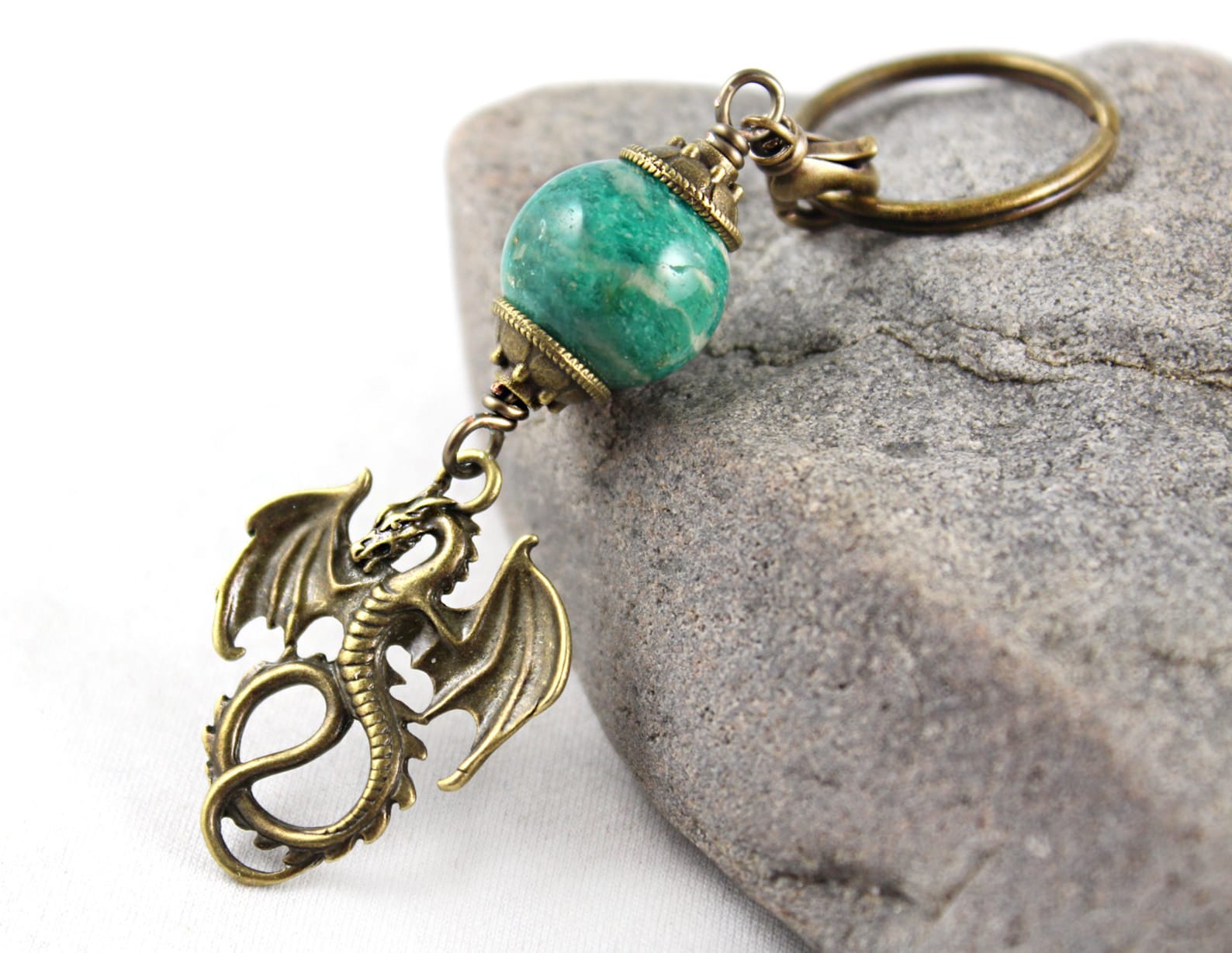 Dragon Keyring Choice of Gem Dragon Keychain Dragon Car | Etsy