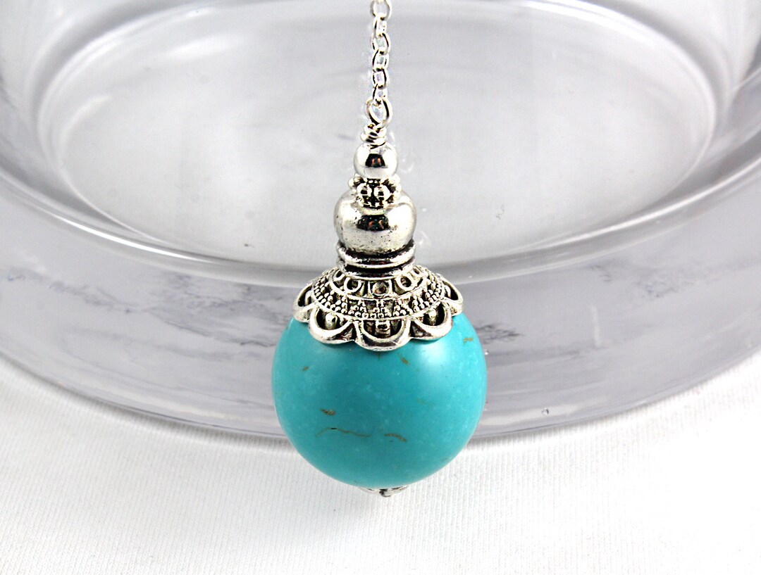 Turquoise Pendulum, Gemstone Pendulum, Crystal Pendulum, Divination, Intuition, Magic, Scrying ...