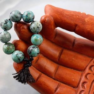 Black Tourmaline Fidget Finger Mala 9 Beads, Worry Beads Mini Mala ...