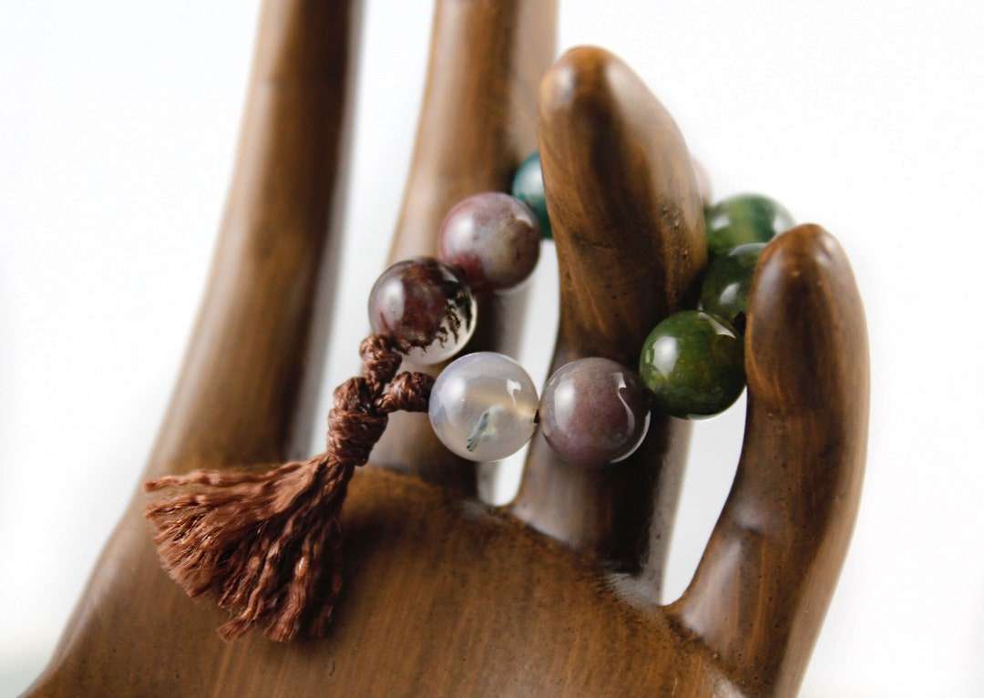 Finger Mala 9 Beads, Worry Beads Mini Mala, Aromatherapy Fidget Beads ...