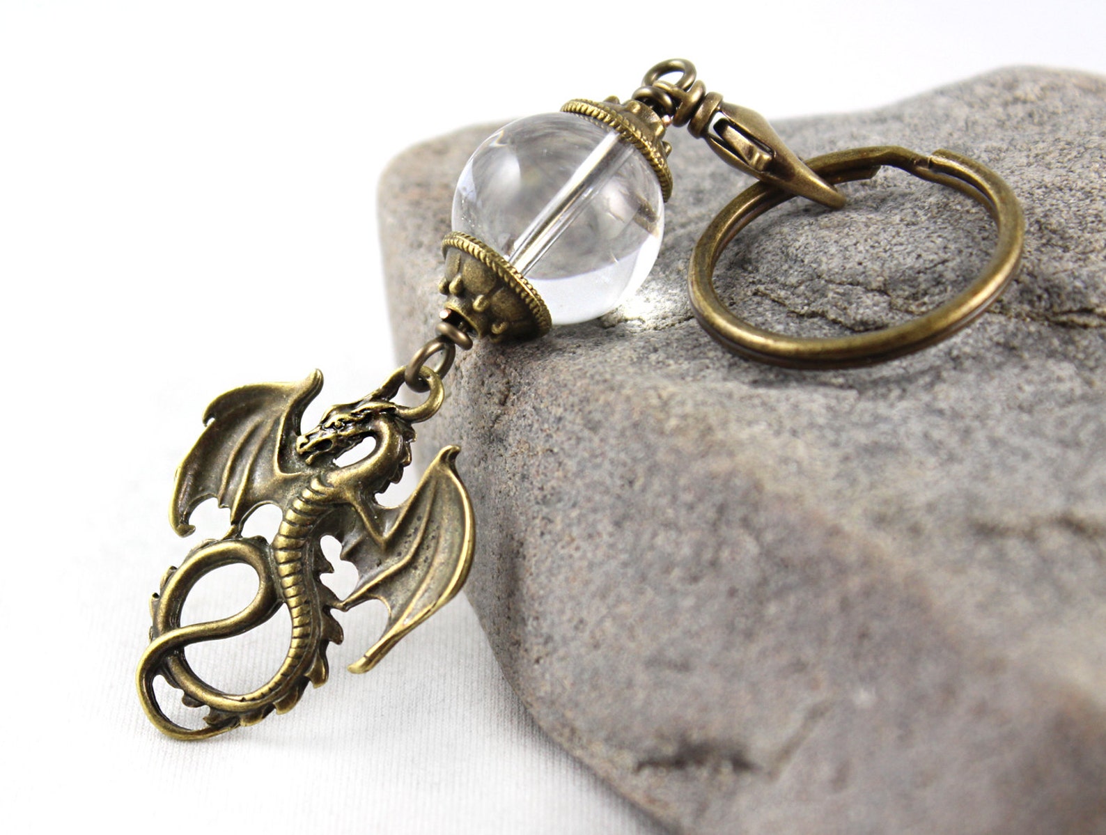 Dragon Keyring Choice of Gem Dragon Keychain Dragon Car | Etsy