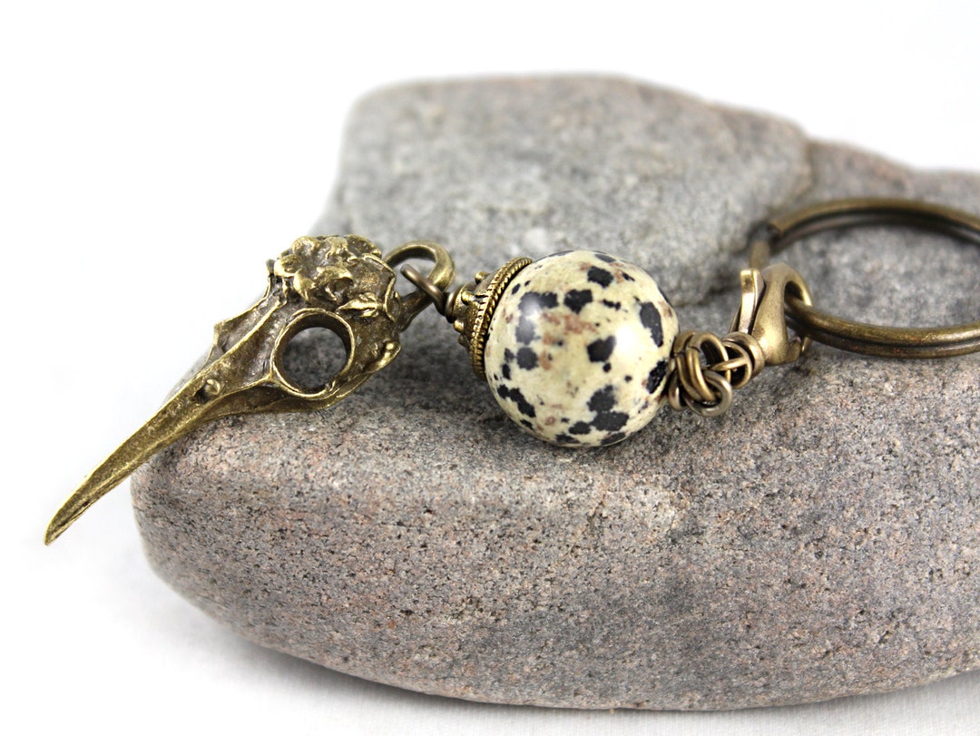 Raven's Skull Keyring, Choice of Gem, Skull Keyring, Raven Skull, Skull ...