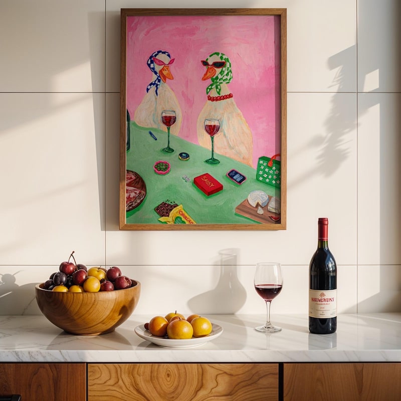 Duck Wine Painting - Etsy