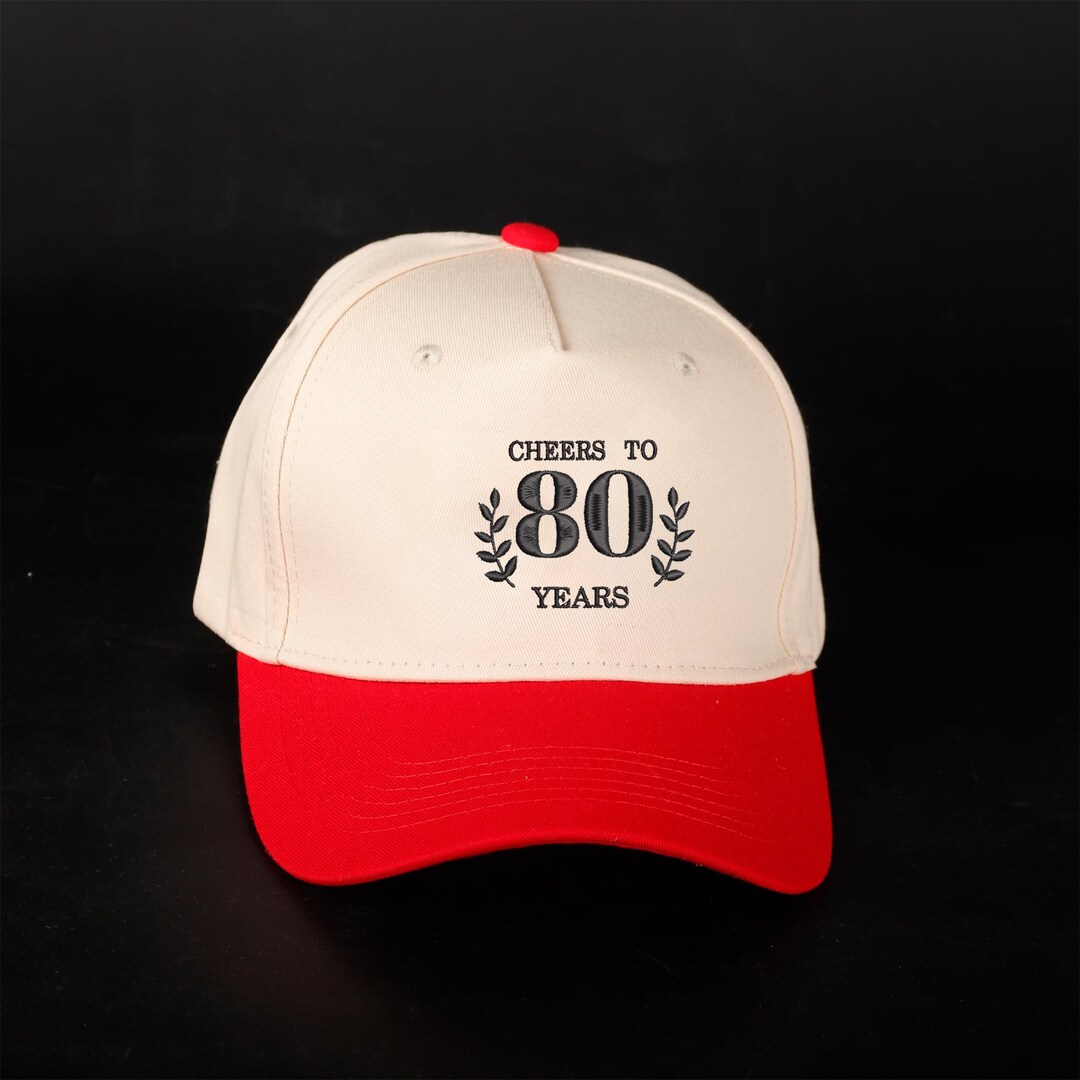 Custom Embroidered Hats & Trucker Caps - Personalized for 80th Birthday ...