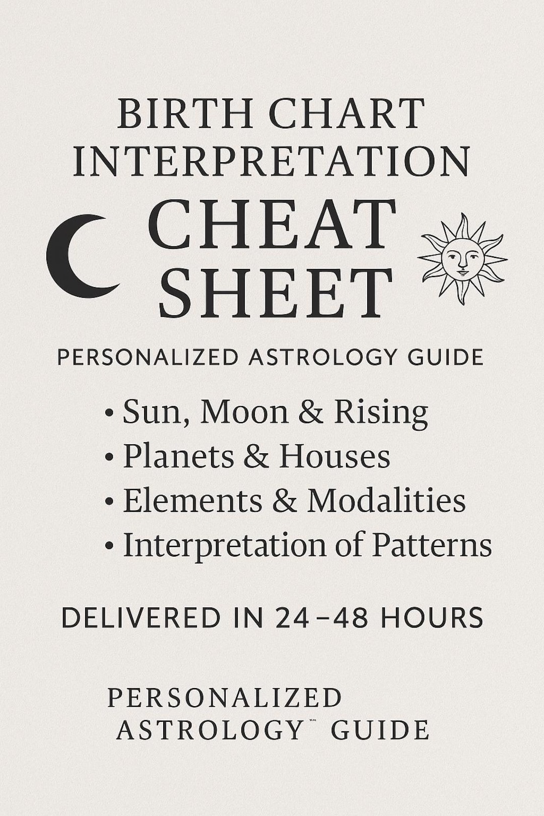 Birth Chart Interpretation Cheat Sheet | Personalized Astrology Guide ...