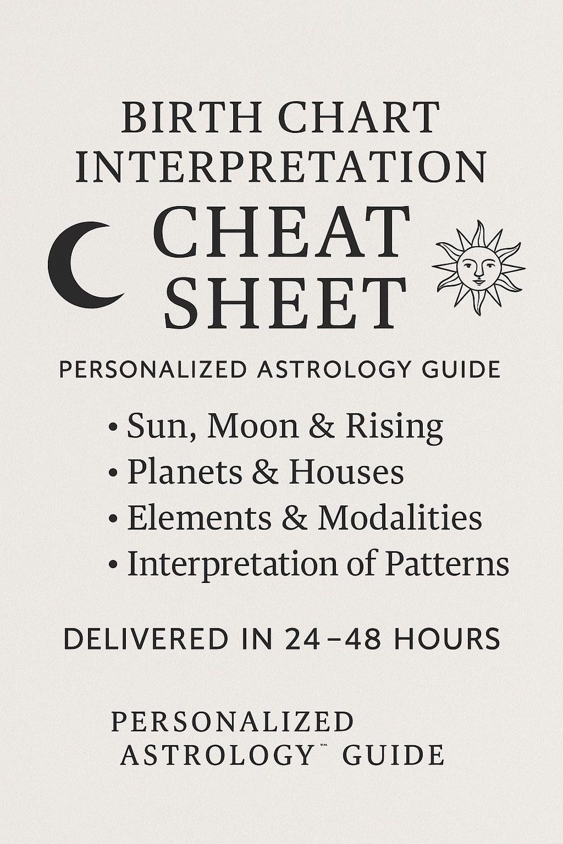 Birth Chart Interpretation Cheat Sheet | Personalized Astrology Guide ...