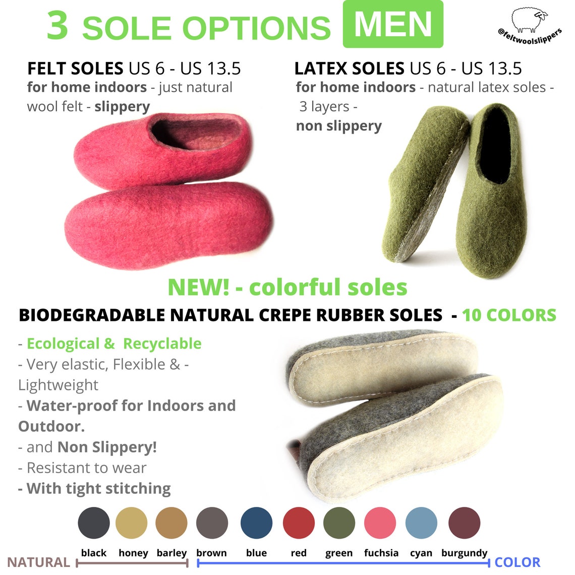 Wool Clogs Black Men Slip on Boiled Wool Slippers Felt - Etsy