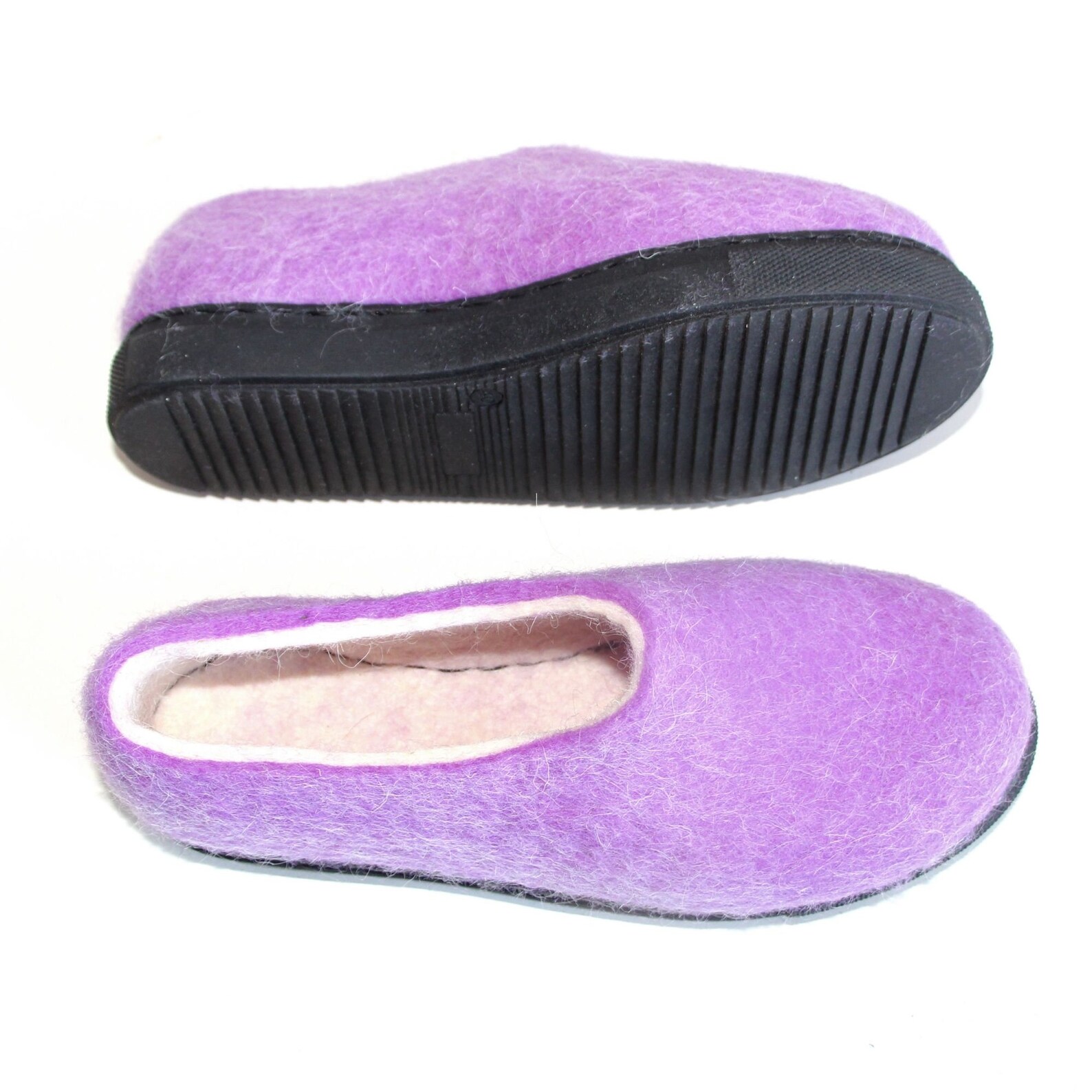 Cozy Lilac Lavender Felted Shoes Boiled Wool Slippers for | Etsy