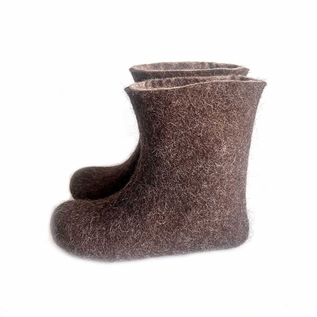 Maple Frost Wool Boots, Handmade Felted Wool Boots for Women, Organic ...