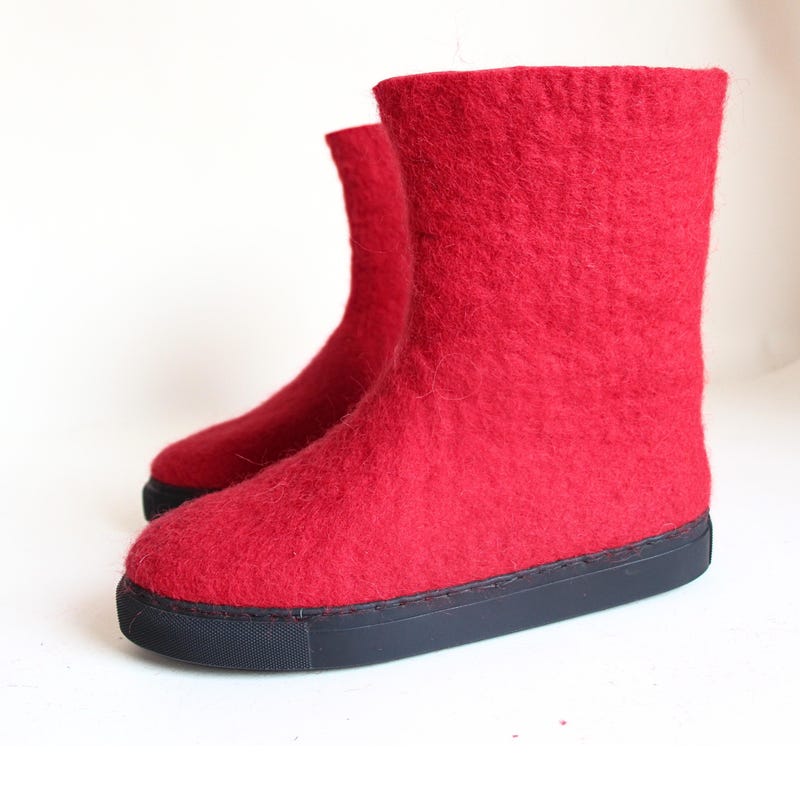 Red Boiled Wool - Etsy