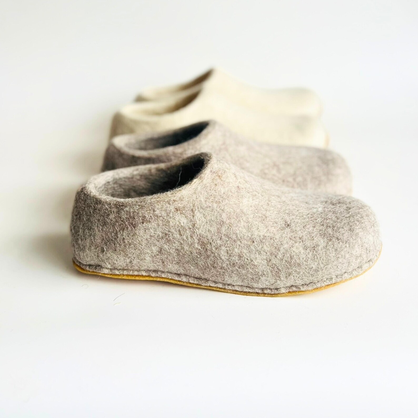 Dark Gray Wool Clogs for Women, Easy Slip-on House Shoes, Cozy ...