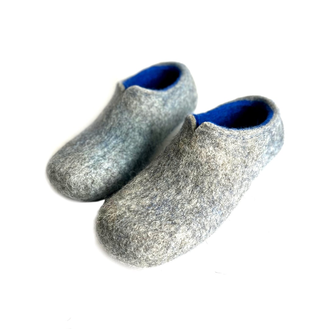 Wool Hiking Slippers, Recovery Shoes for Men, Grounding Felt Clogs ...