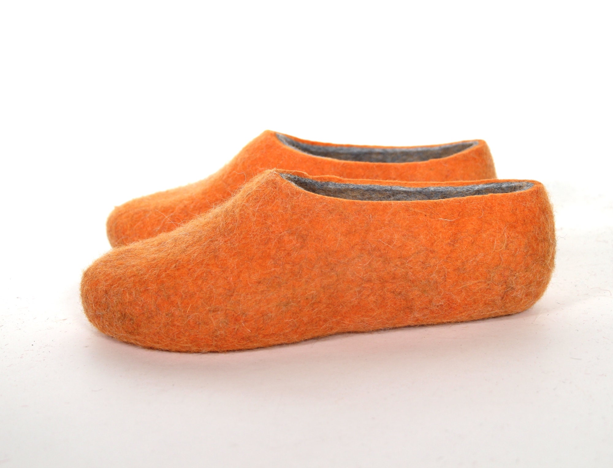 Wool Organic Orange Slippers Men With Crepe Soles Amazonian - Etsy ...
