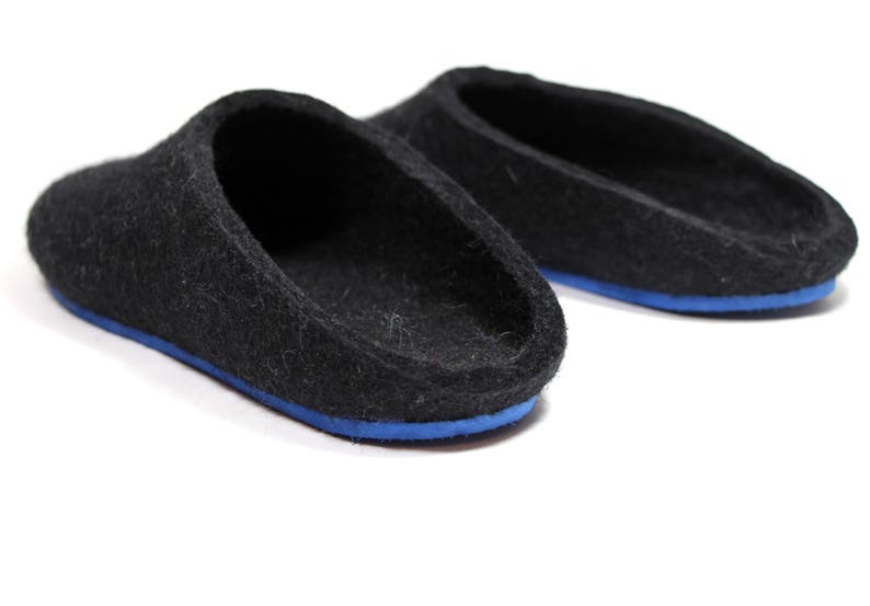 Wool Clogs Black Men Slip on Boiled Wool Slippers Felt - Etsy