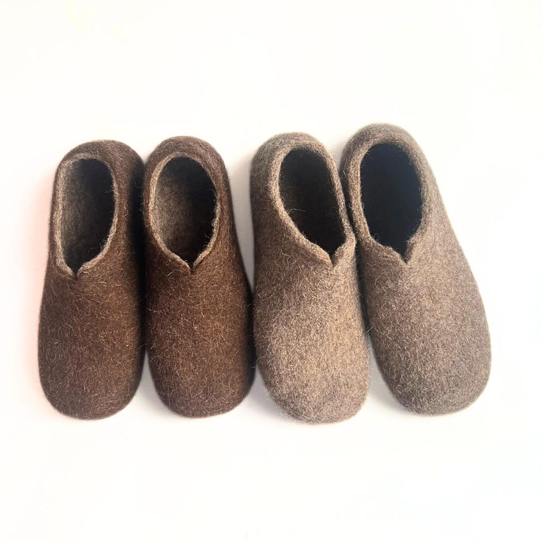 Grounding Wool Slippers for Men, Felt House Shoes for Digital Detox ...