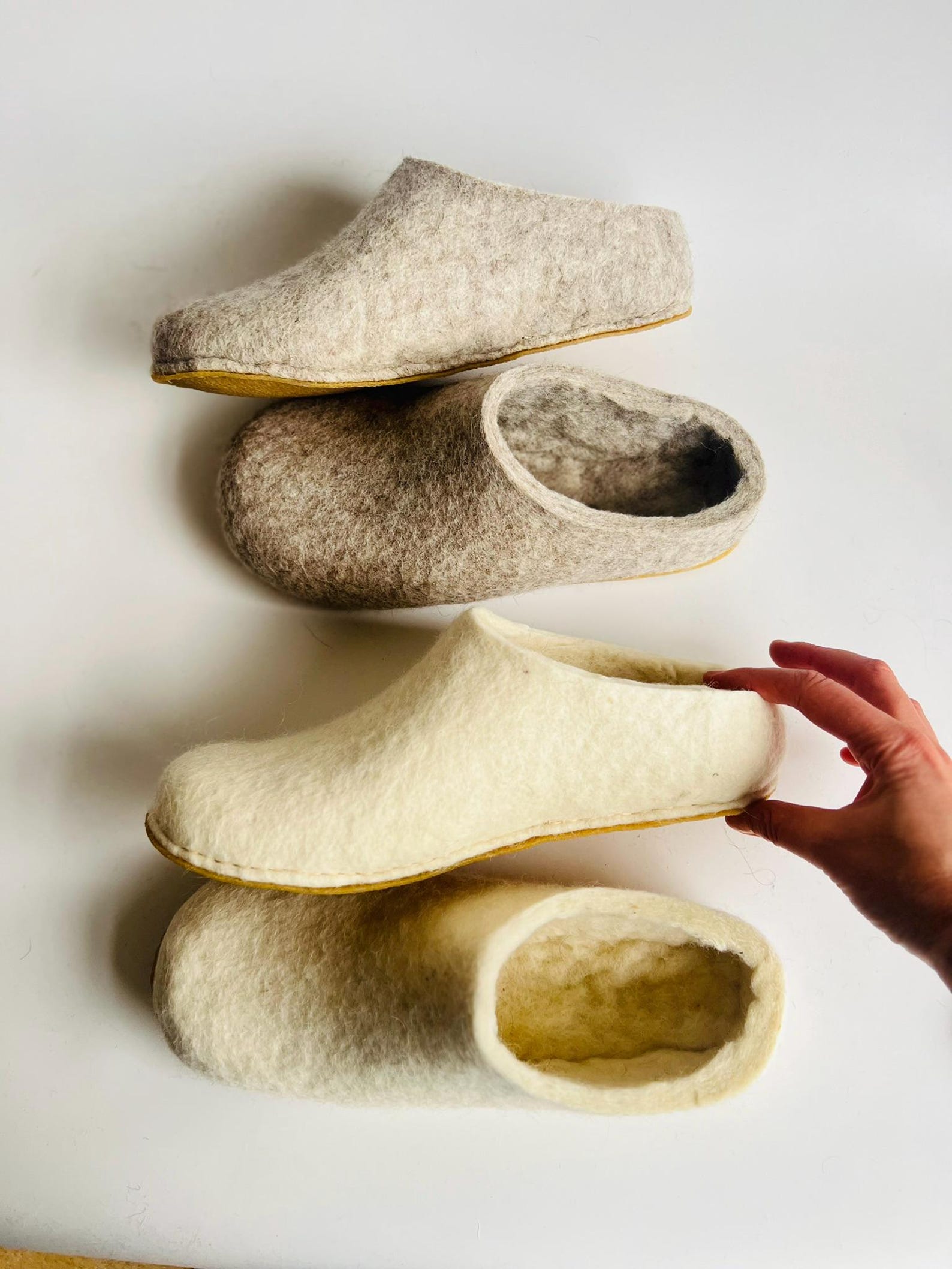 Dark Gray Wool Clogs for Women, Easy Slip-on House Shoes, Cozy ...