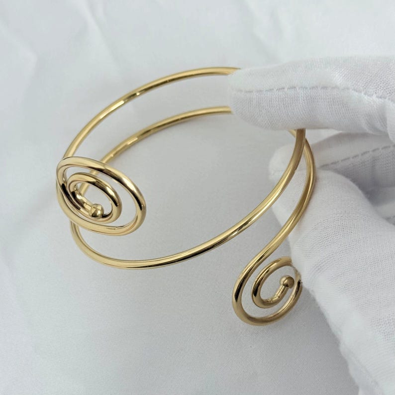 Gold Lower Arm Cuff Bracelet | Adjustable Minimalist Arm Band for Women ...
