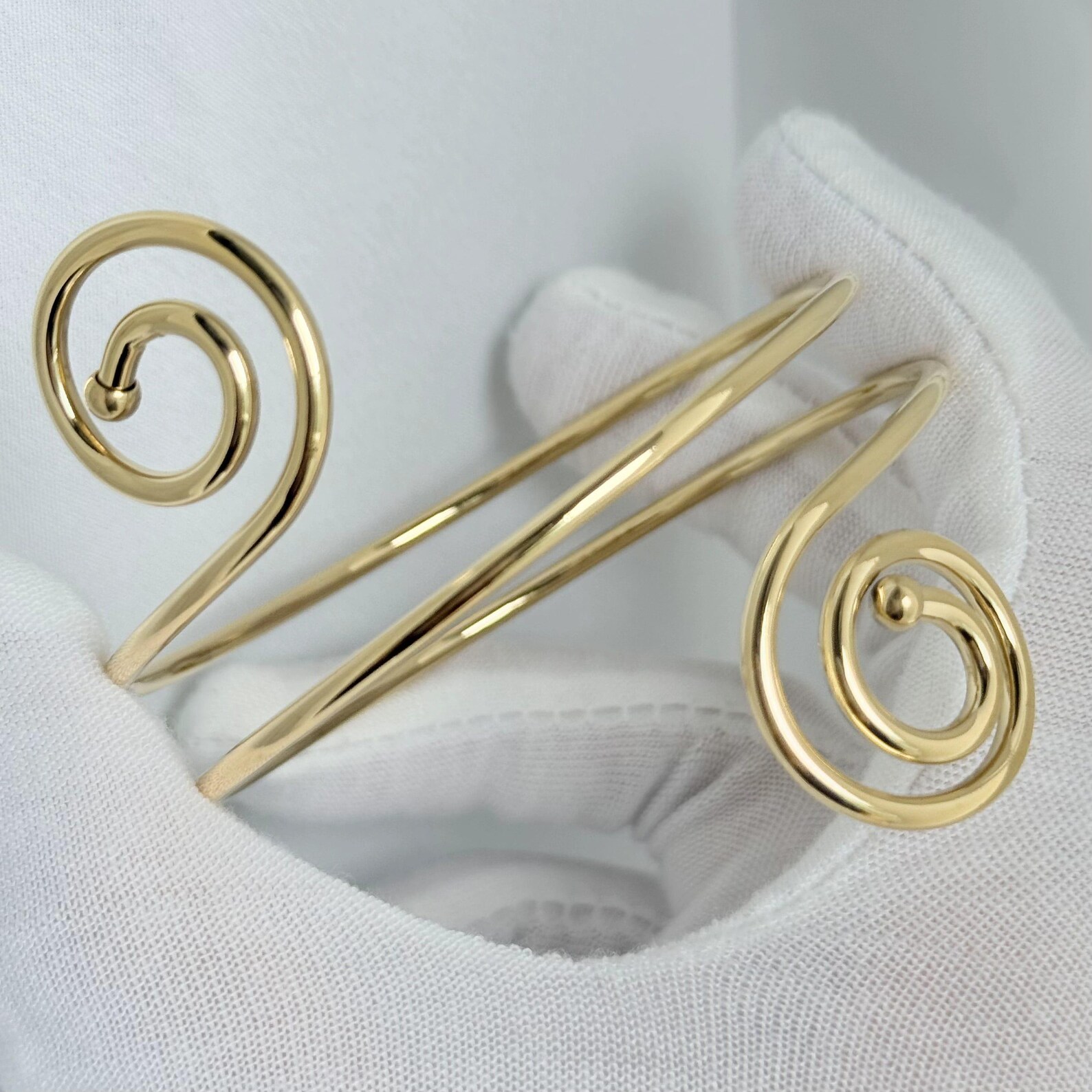 Gold Lower Arm Cuff Bracelet | Adjustable Minimalist Arm Band for Women ...