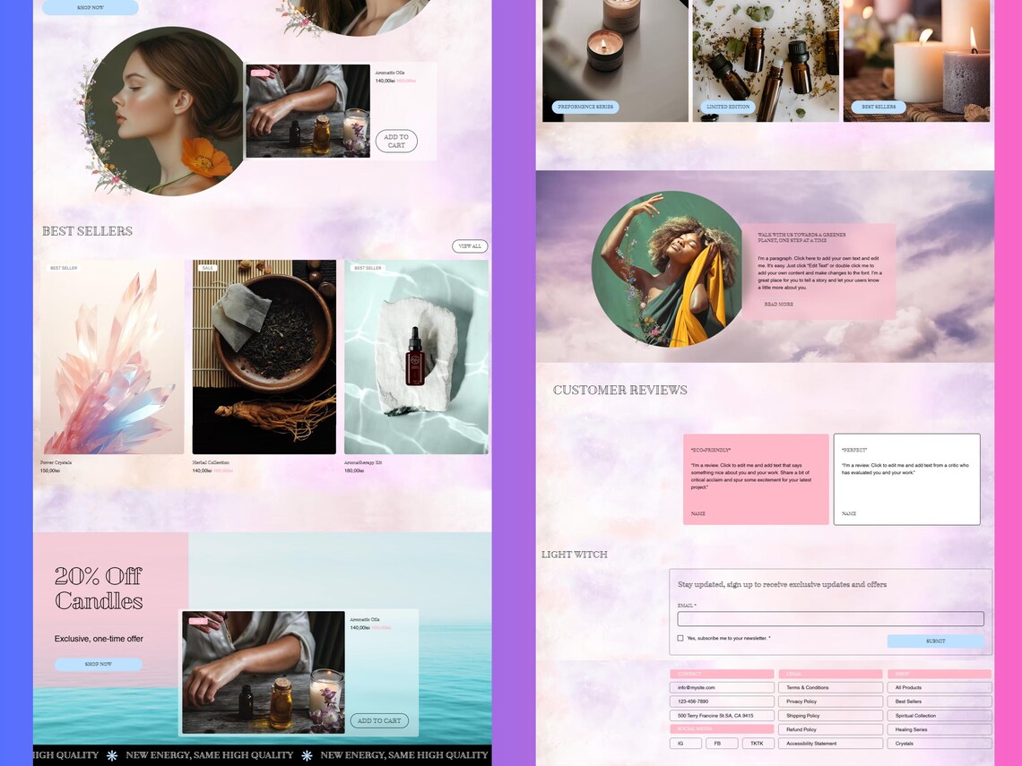 Spiritual Wix Template Website, Design Herbal Branding, Holistic Theme ...