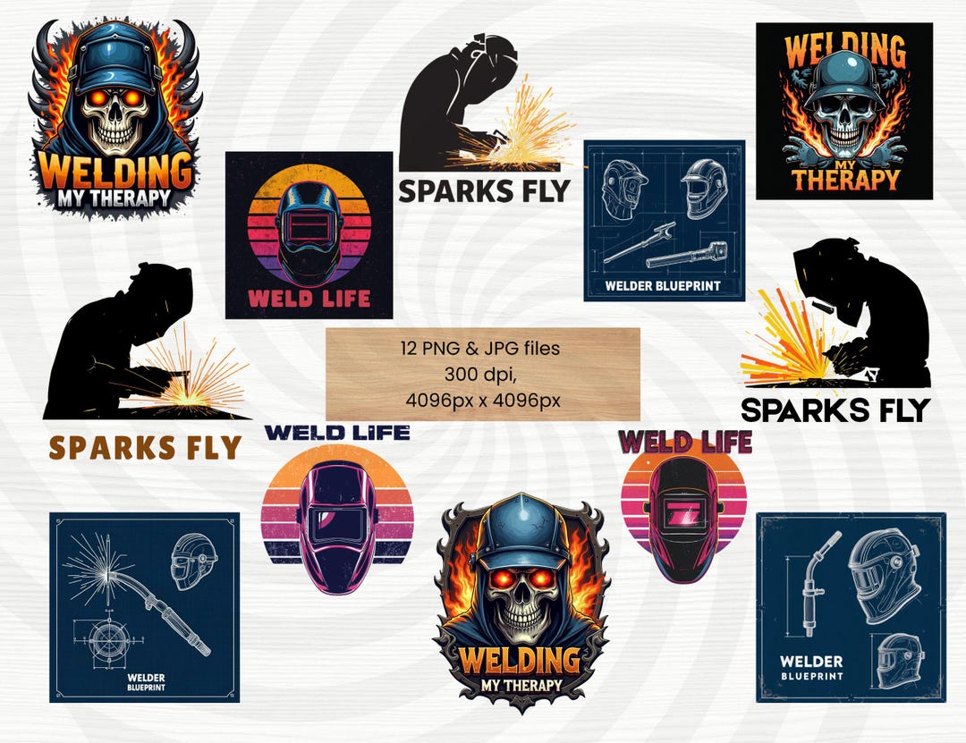 Welding PNG Bundle: 12 Welder Designs (digital Download) - Etsy