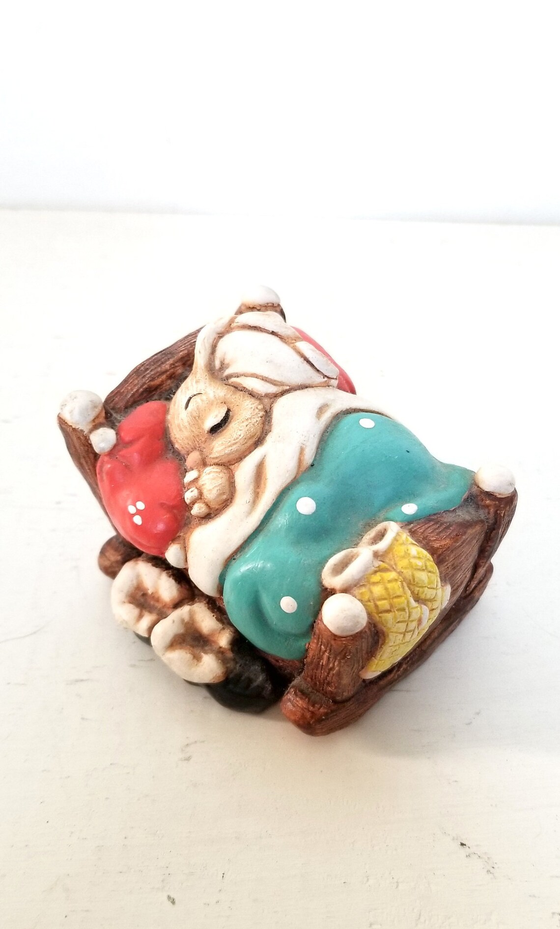 Vintage Woodlander Sleeping Bunny Rabbit Figurine Hand - Etsy