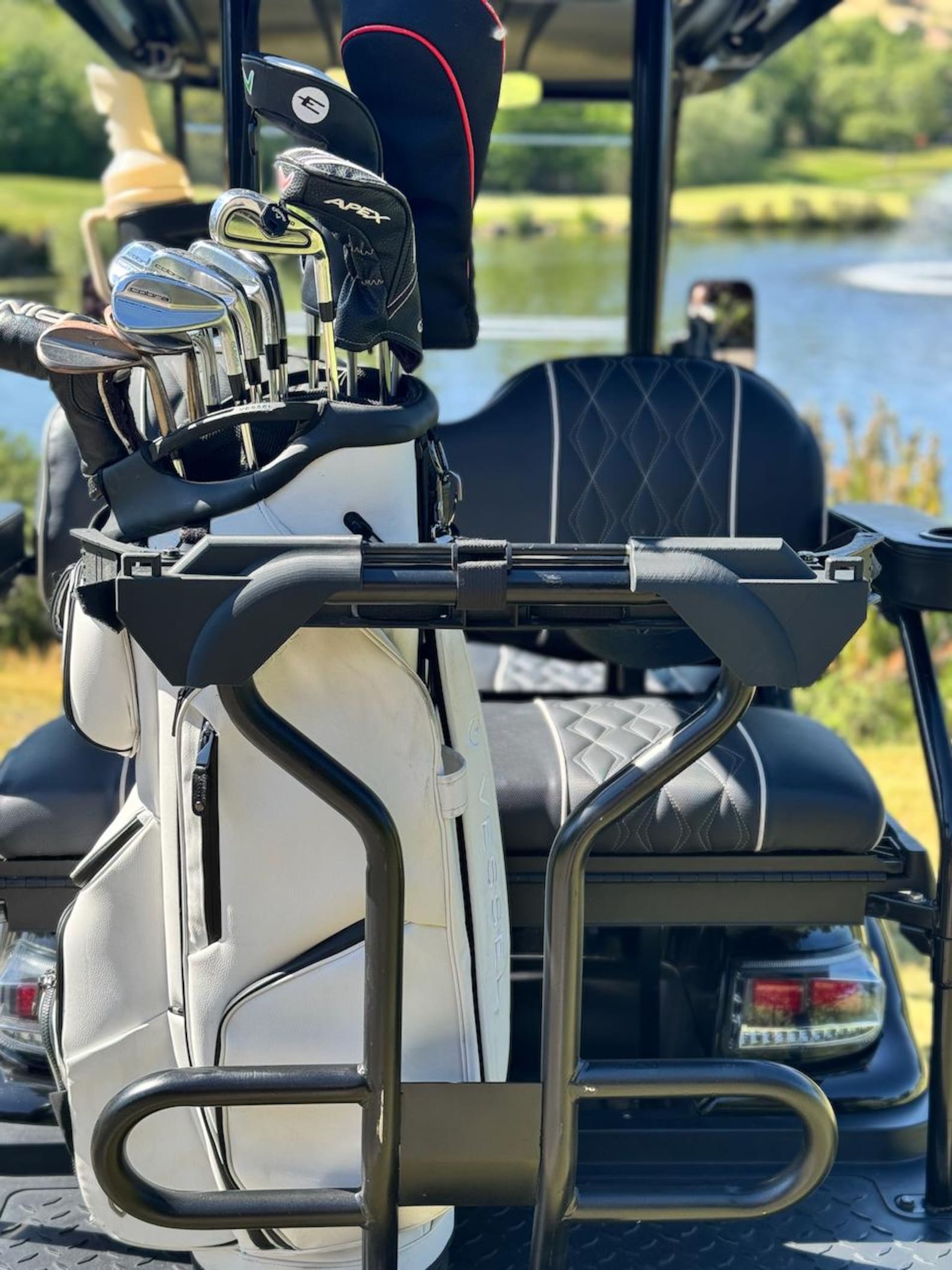 Golf Bag Holder With Towel Clip Rings for Icon Golf Carts. Easy Install ...