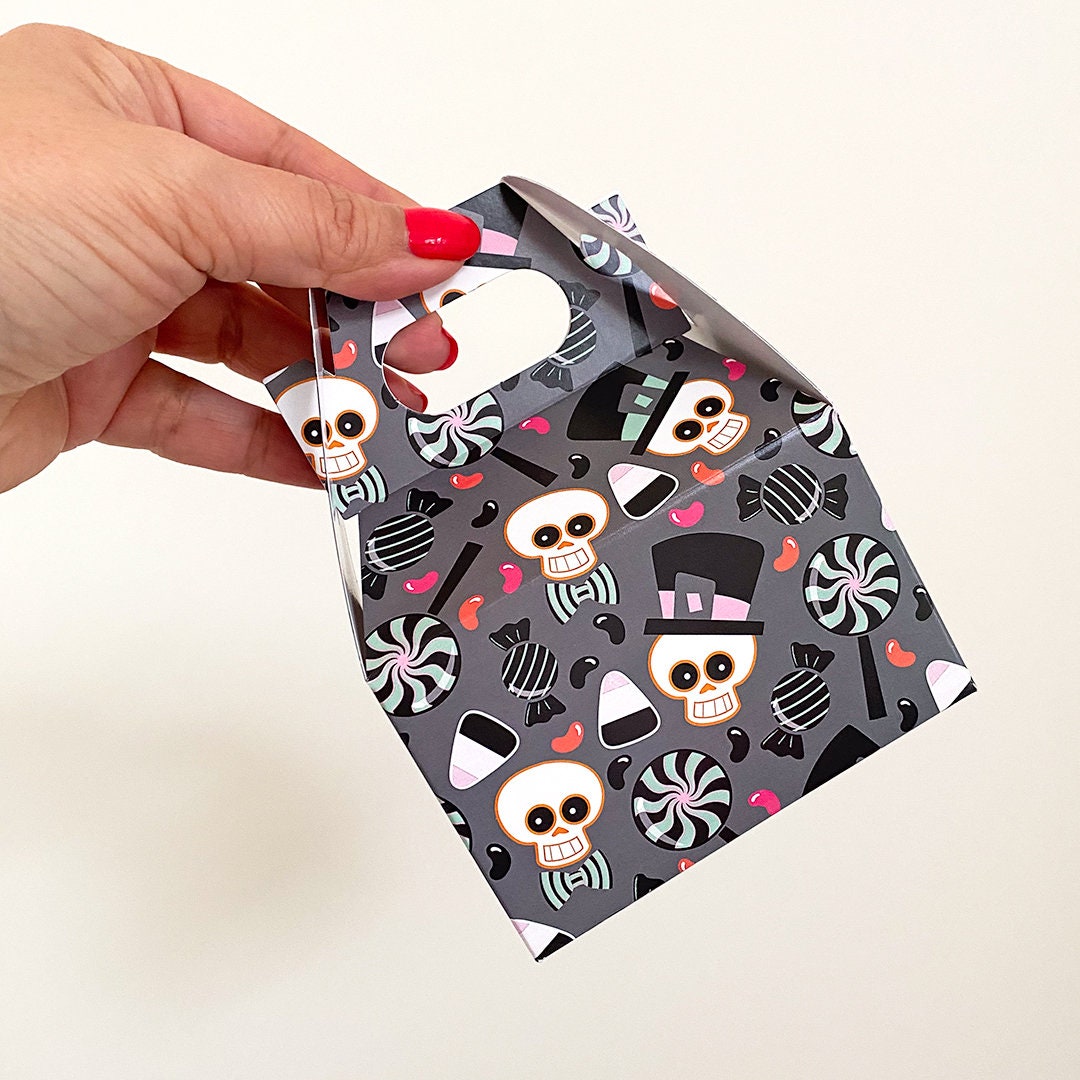 Halloween Favor Boxes | Skeletons Pattern Candy Treat Boxes - Etsy