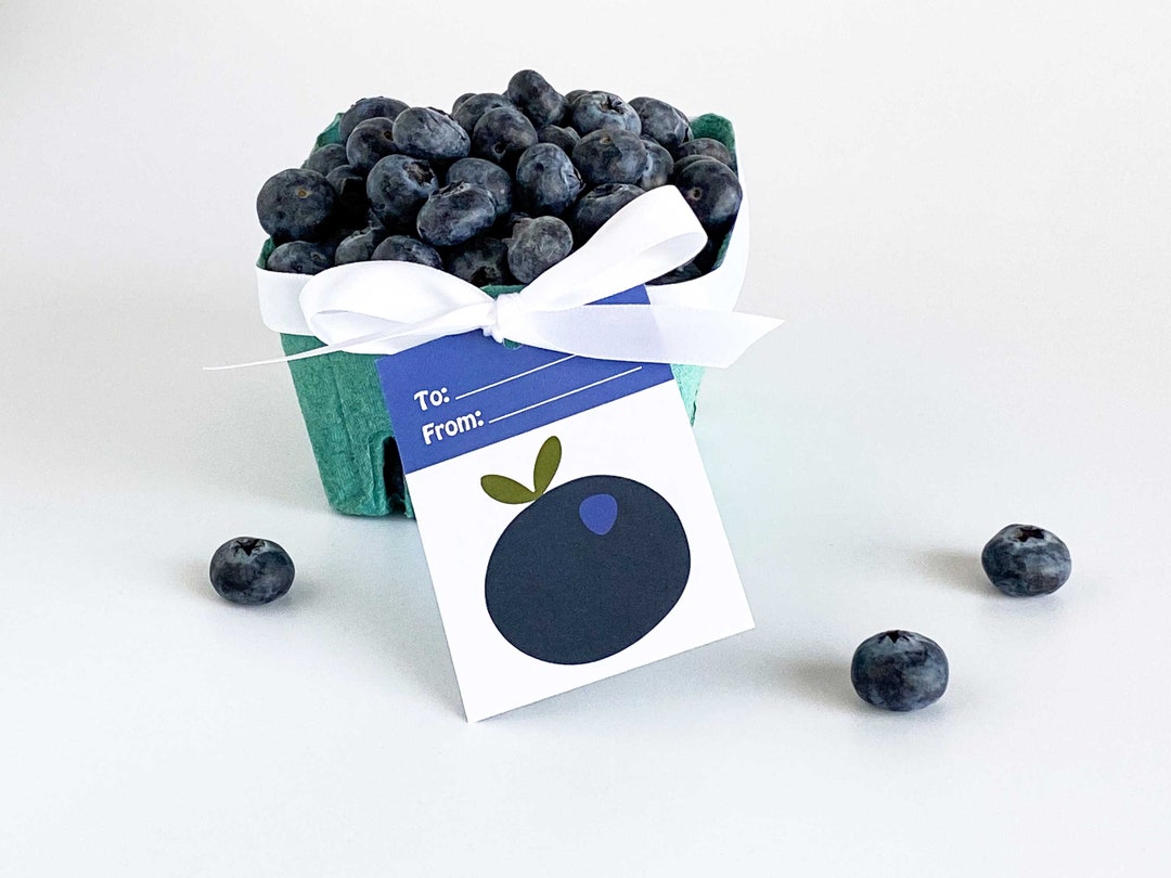 Blueberry Gift Tags, Gift Wrap Tags, Favortags, Fruit Basket, Summer ...