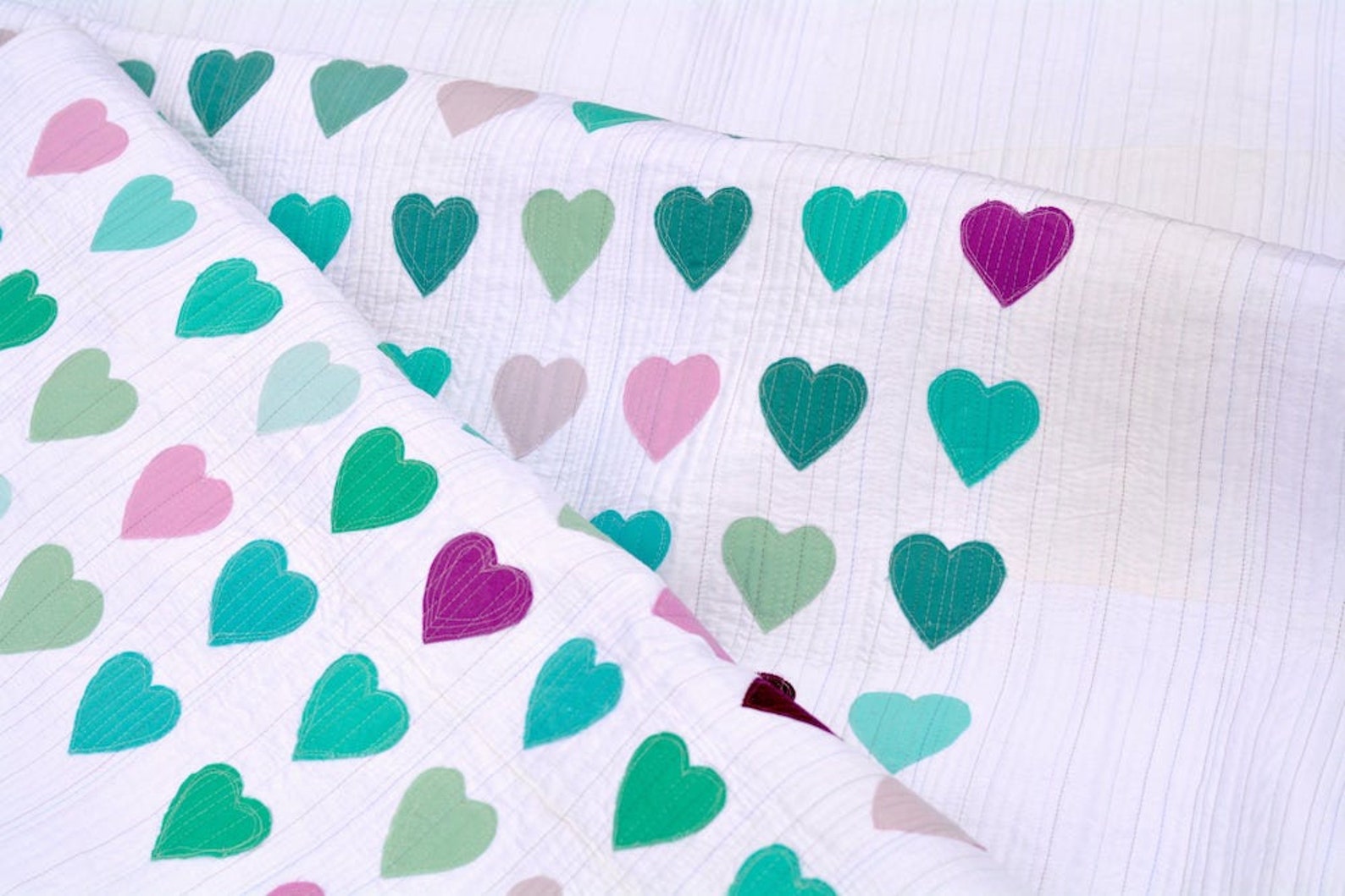 PDF Pattern: Modern Applique Heart Quilt Tutorial (48" X 66" Lap Size ...