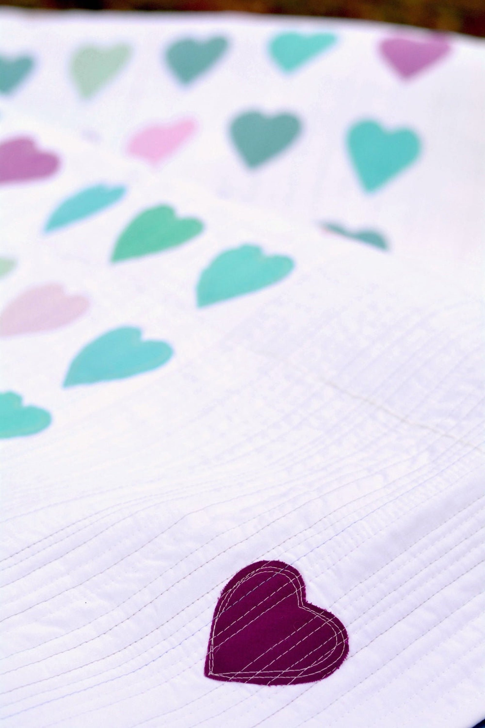 PDF Pattern: Modern Applique Heart Quilt Tutorial (48" X 66" Lap Size ...