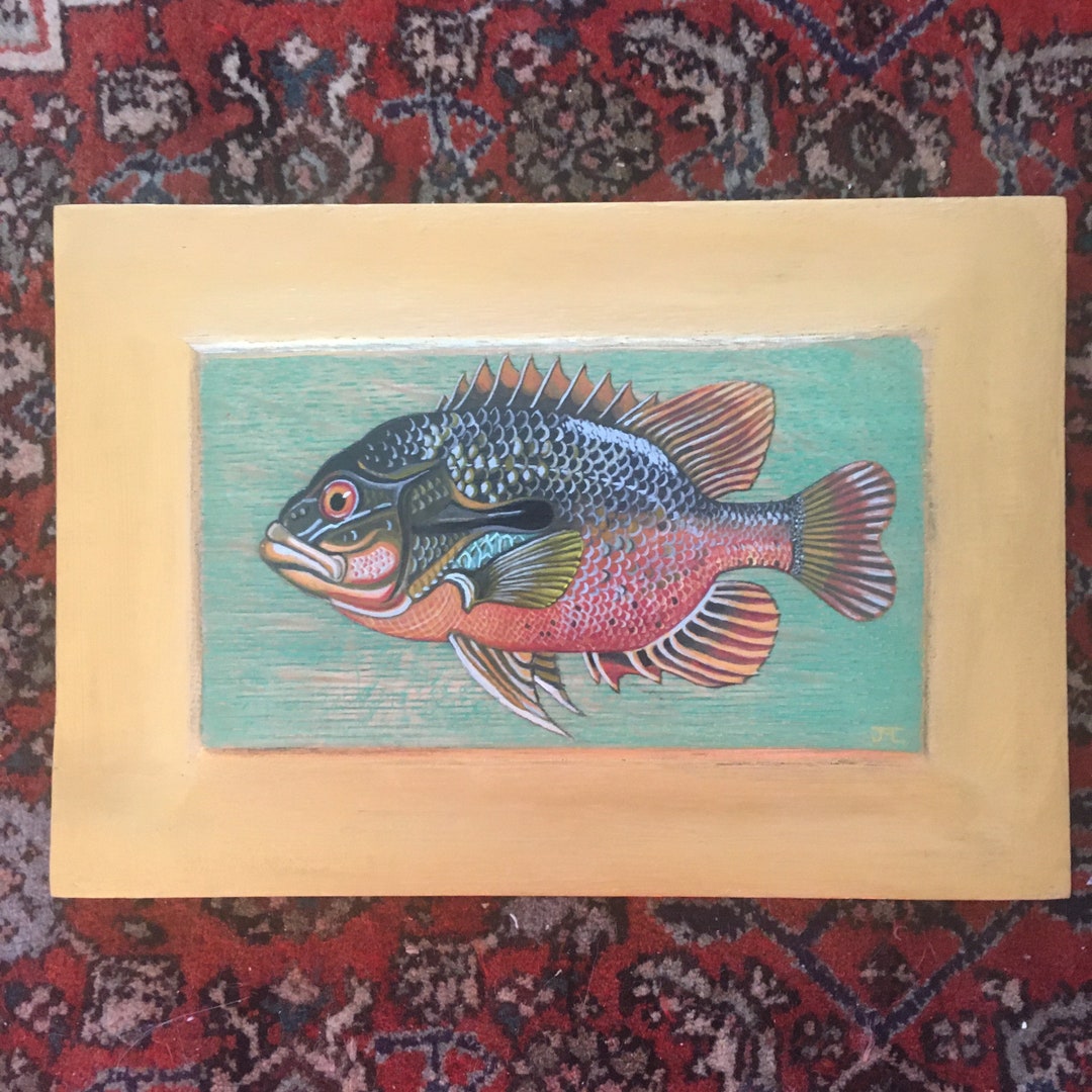 Redbreast Sunfish Painting on Reclaimed Wood Panel - Etsy