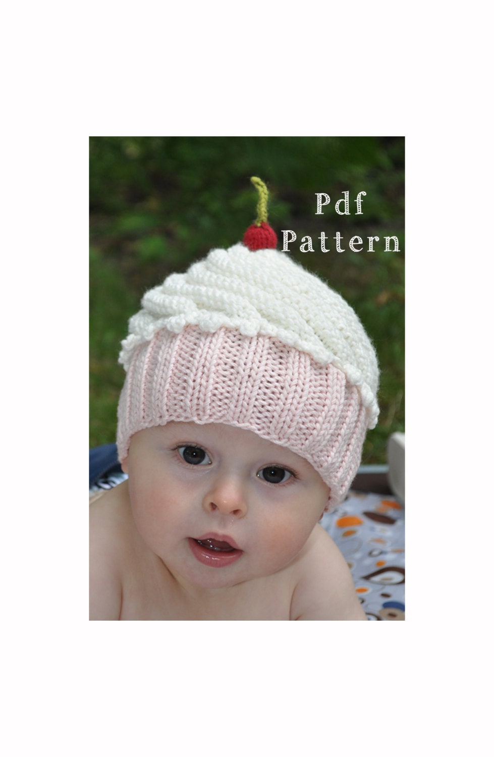 Cute as a Cupcake Hat PDF Knitting Pattern for Newborn, Baby, and Child ...