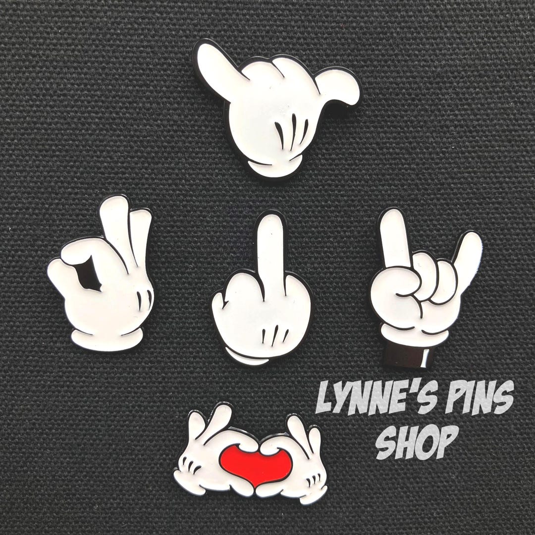Cartoon Hand Enamel Pin: Expressive Backpack & Hat Pins - Etsy