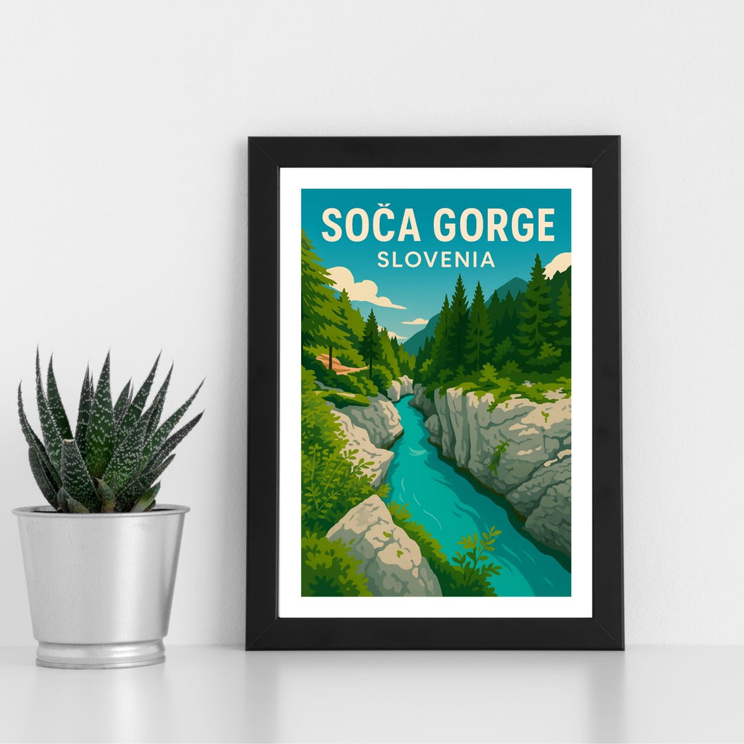 Soca Gorge Slovenia Print - Digital Travel Poster (portrait) - Etsy
