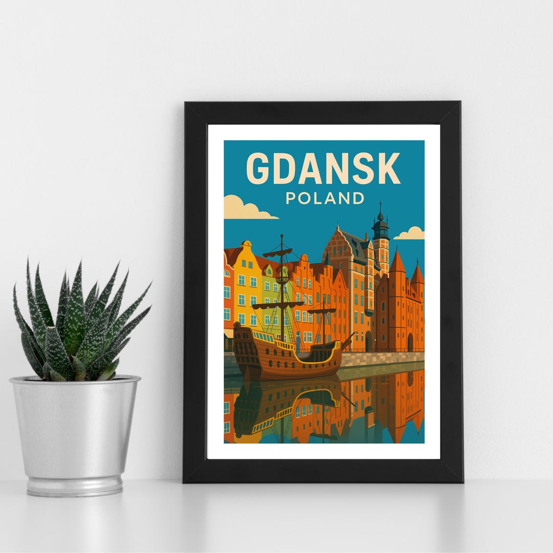 Gdansk Poland Art Print – Vintage Europe Travel Poster (digital ...