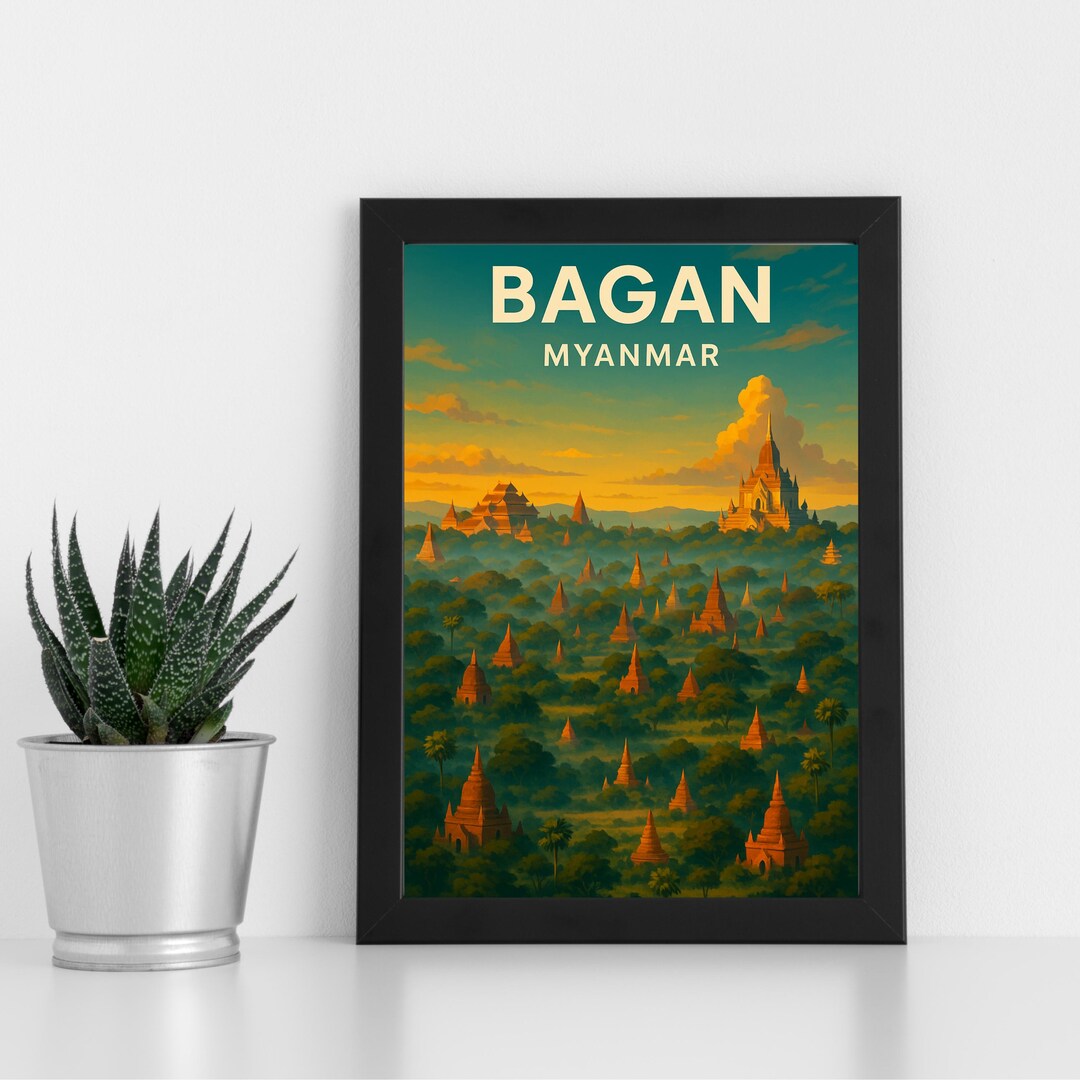 Bagan Myanmar Art Print – Asia Travel Poster (digital Download) - Etsy