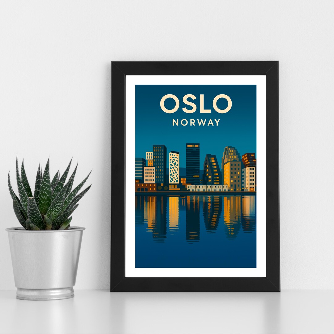 Oslo Norway Skyline Art Print – Portrait Artwork (digital Download) - Etsy