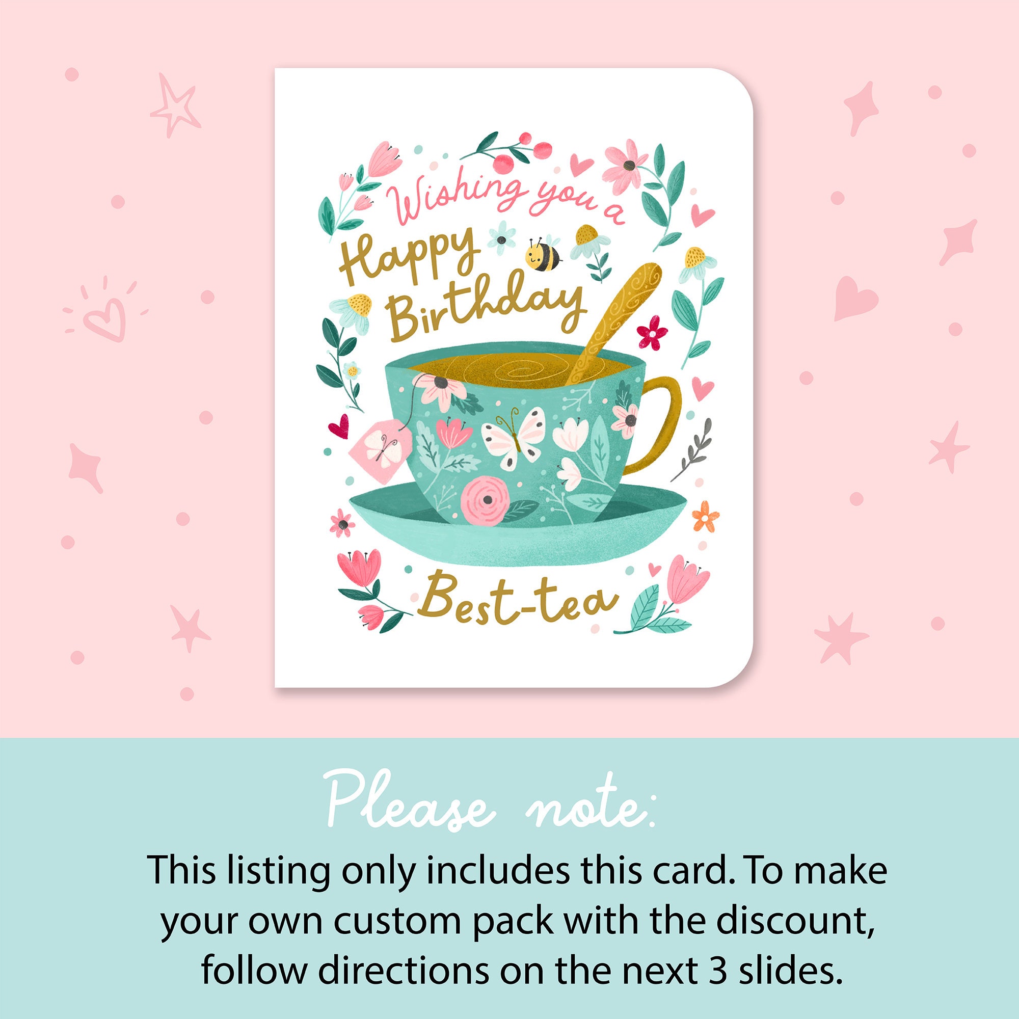 Teacup Birthday Card, Coffee and Tea Birthday Card, Card for Tea Lover ...