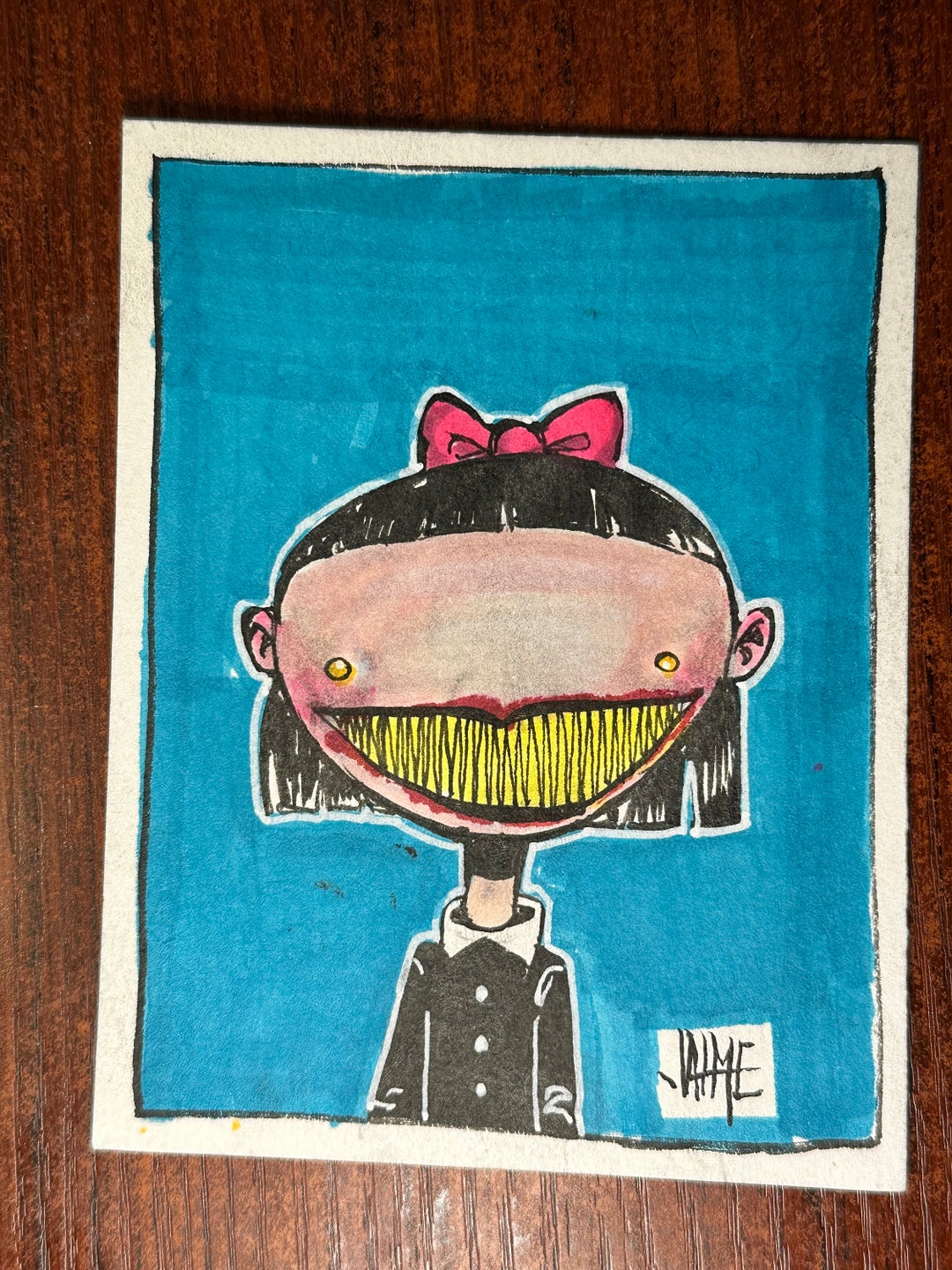Creepy Kids "vina" 4.25"x5.5" Original Illustration ***FREE SHIPPING ...