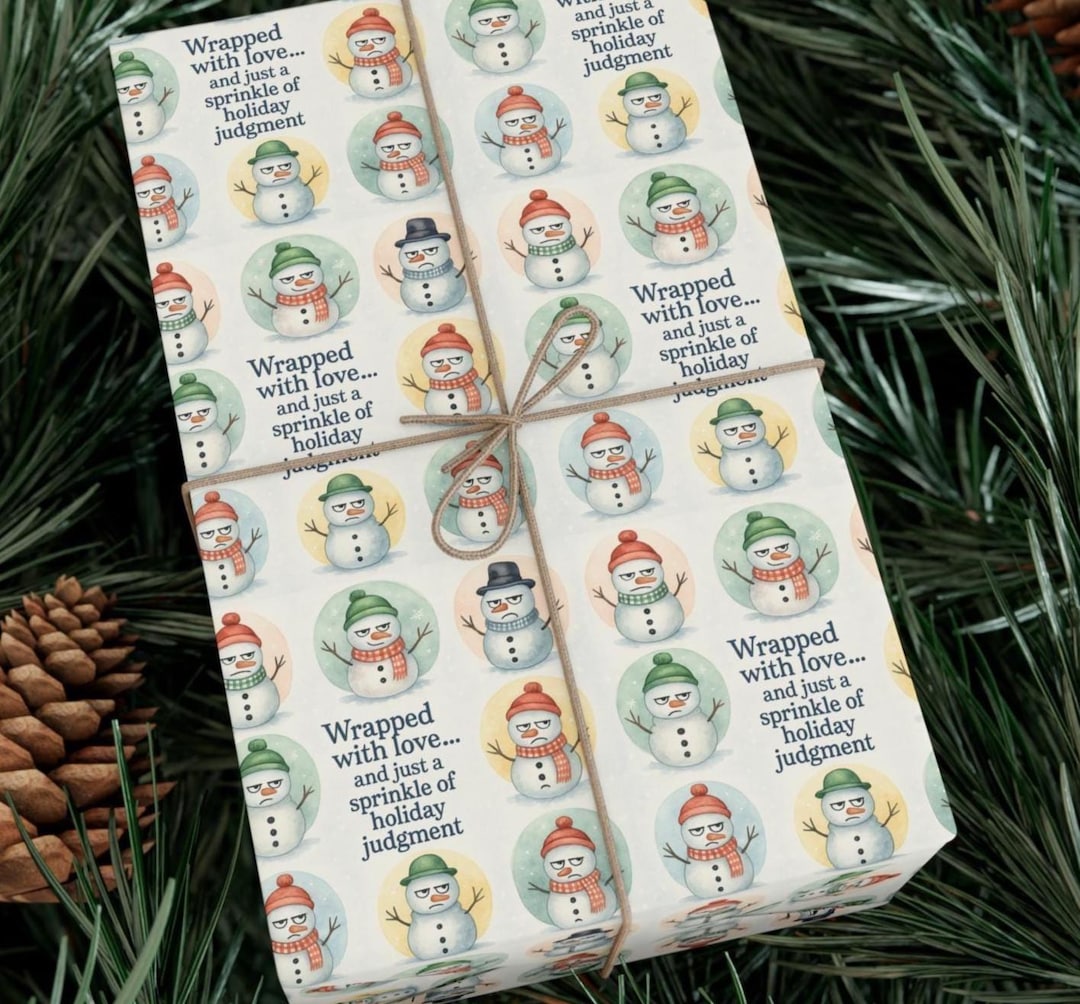 Funny Christmas Wrapping Paper | Funny Holiday Gift Wrap | Snowman Gag ...